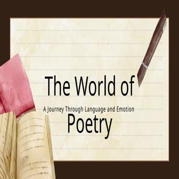 The World of Poetry Education Presentation In Brown Watercolor Style .pptx