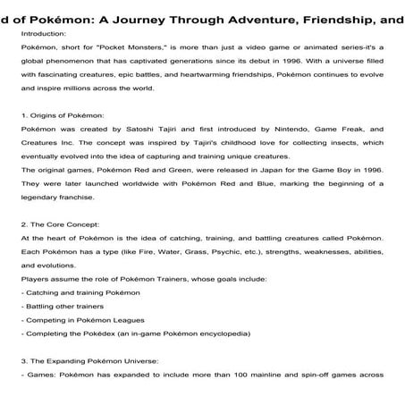 Pokemon Power Point Template for Presentation | PPTX