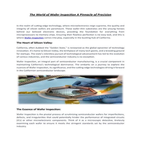 The World of Wafer Inspection A Pinnacle of Precision | PDF ...