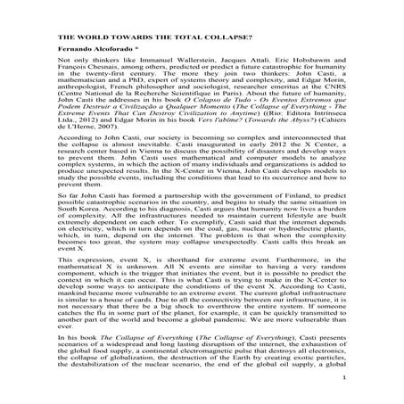 The world towards the total collapse | PDF