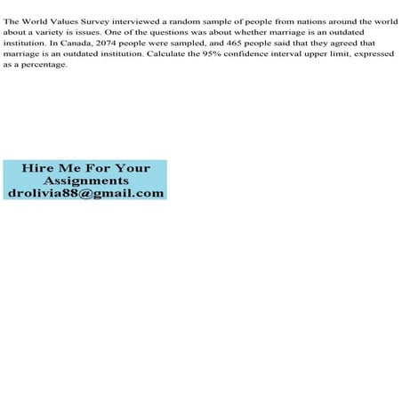 The World Values Survey interviewed a random sample of people from n.pdf