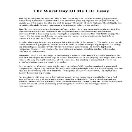 The Worst Day Of My Life Essay.pdf