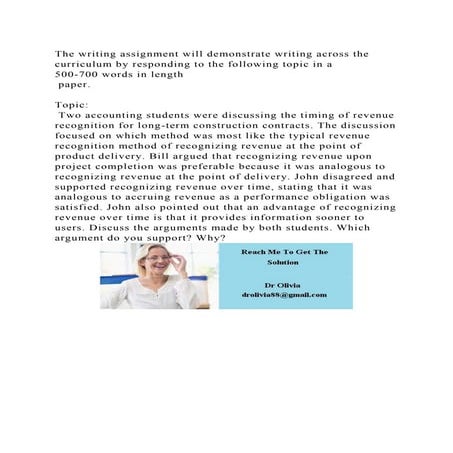 The writing assignment will demonstrate writing across the curriculu.docx