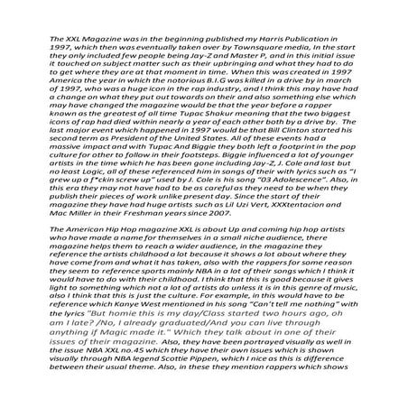 The xxl magazine was in the beginning published my harris publication in 1997 | DOCX