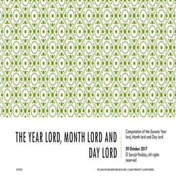 The year lord, month lord and day lord | PDF