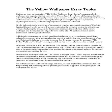 The Yellow Wallpaper Essay Topics.pdf