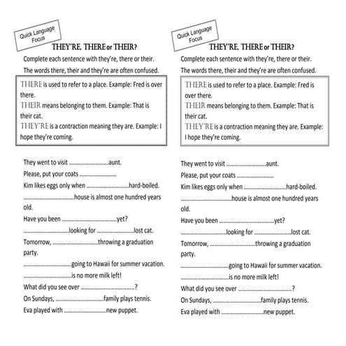 Theyre there their language focus | PPT