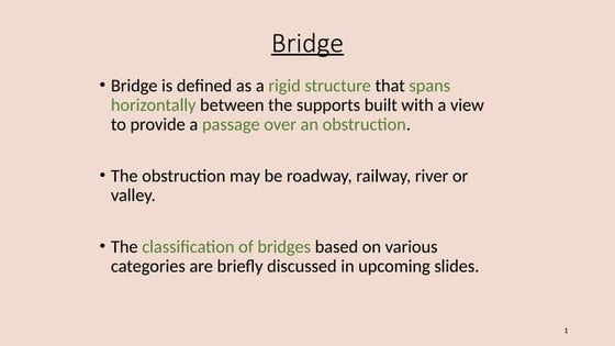 Classification of bridges | PPT