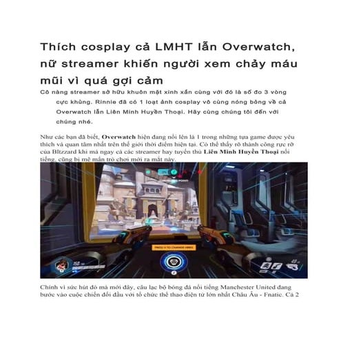 Thich cosplay ca lmht lan overwatch nu streamer khien nguoi xem chay ...