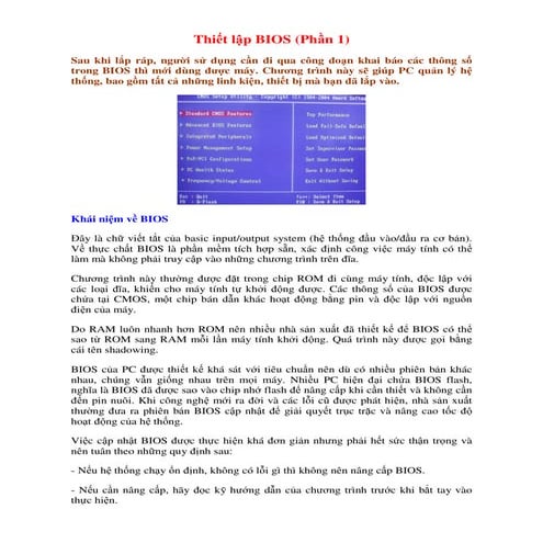 Thiet lap bios | PDF