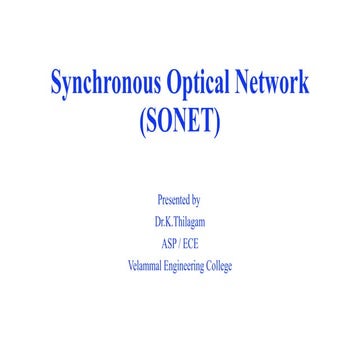 Synchronous Optical Networking As Ring Network Ppt