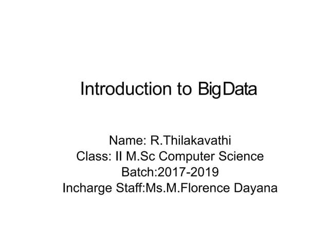 Big Data Technologies - introduction - applications - examples | PDF