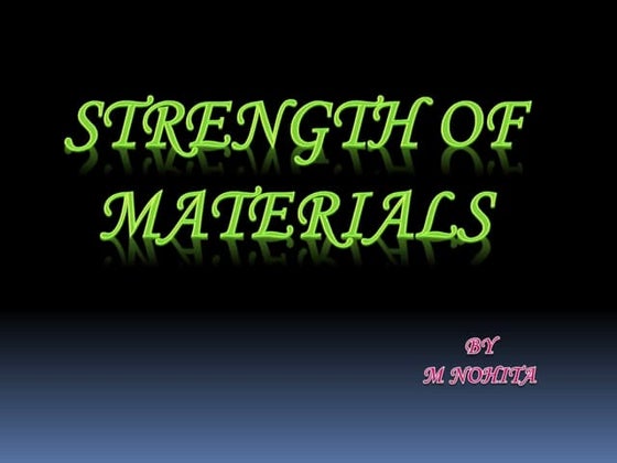 Statics and Strength of Materials Formula Sheet | PDF