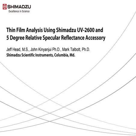 Thin Film Analysis Using Shimadzu UV-2600 | PPT