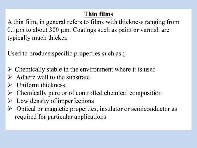 Thin film fabrication using thermal evaporation | PPTX