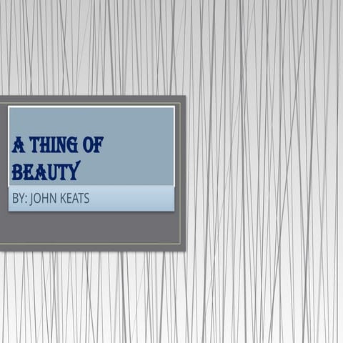 A thing of beauty | PPTX