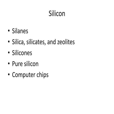 things about silicon.ppt | Chemistry | Science