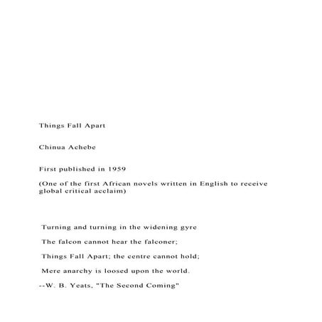 Things Fall Apart Chinua Achebe .docx