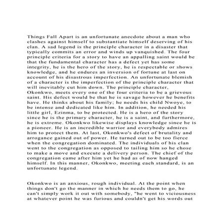 Things fall apart summary short | RTF