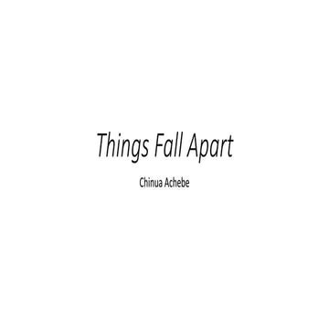Things fall apart slides | PPTX
