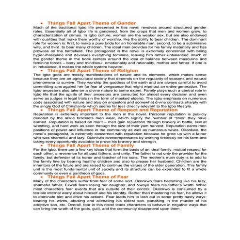 Things fall apart themes | DOCX