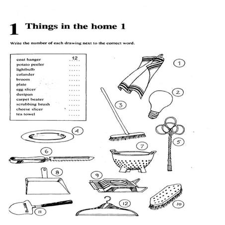 Things in the home and synonyms adejetives | PDF