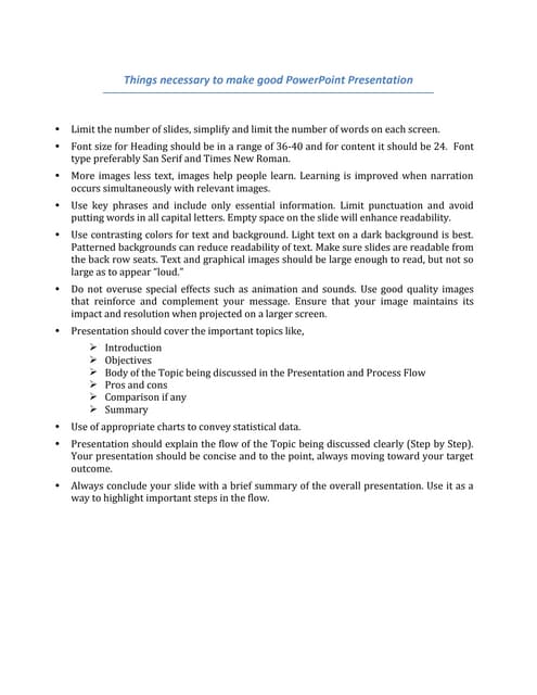 8 ELEMENTS OF A GOOD PRESENTATION | PPTX