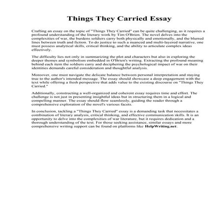 The Things They Carried Essay Topics.pdf