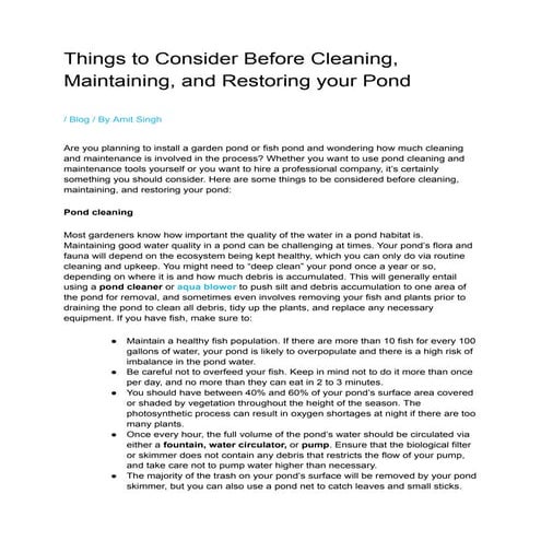 Things to Consider Before Cleaning, Maintaining, and Restoring your ...