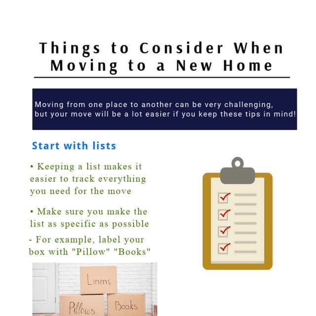 Things to do before moving day | PDF