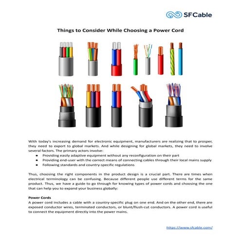 Things to consider while choosing a power cord | PDF