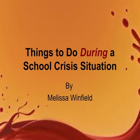 Things to do during a school crisis situation | PPT