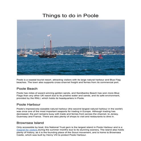 Things to do in Poole | PDF | Attractions