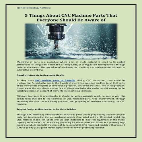 Things to Know About CNC Machine Parts | PDF