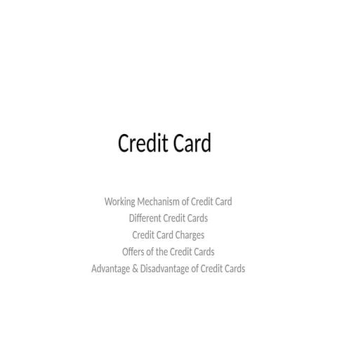 Credit cards ppt | PPTX
