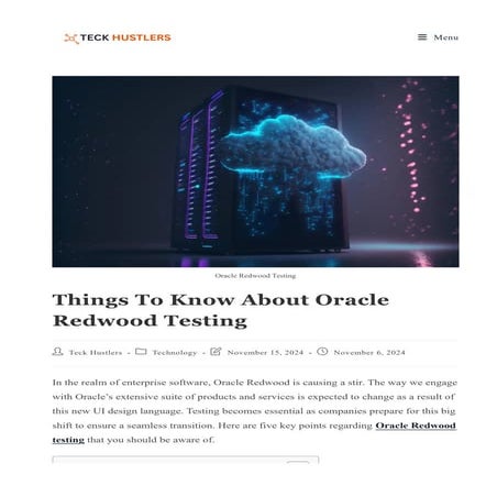 Things To Know About Oracle Redwood Testing.pdf