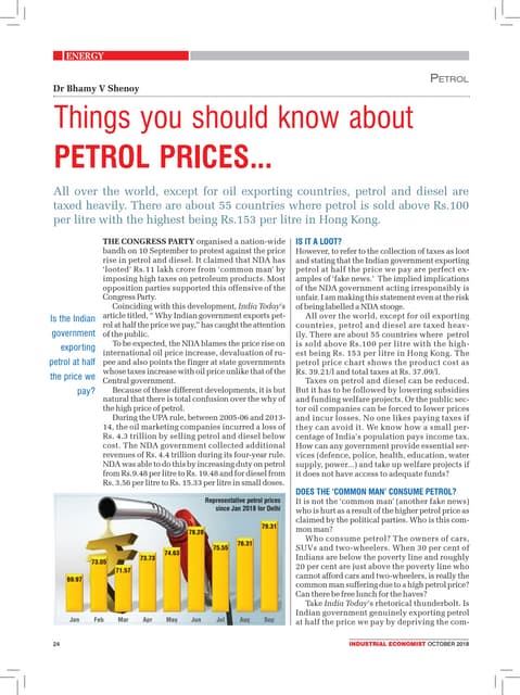 Causes behind rising prices of petrol | PPTX