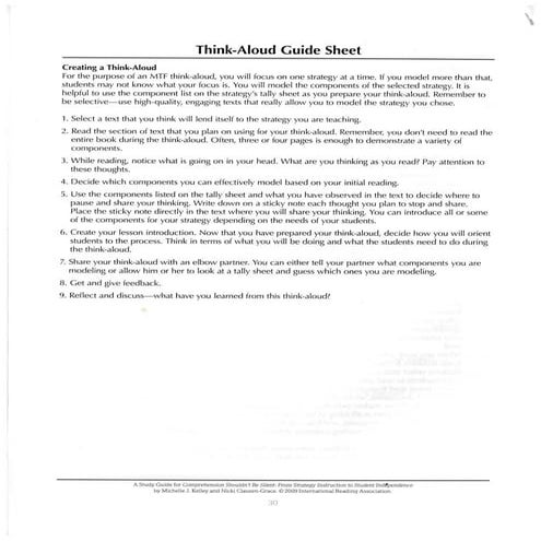Thinkaloudguidesheet | PDF