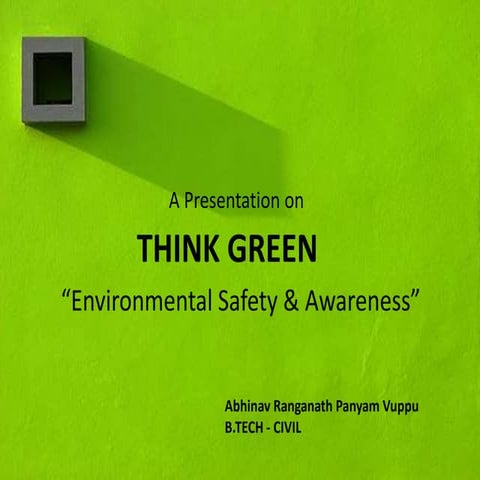 Environmental Awareness L1 Presentation | PPTX