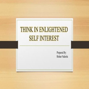 Think in enlightened self interest | PPTX