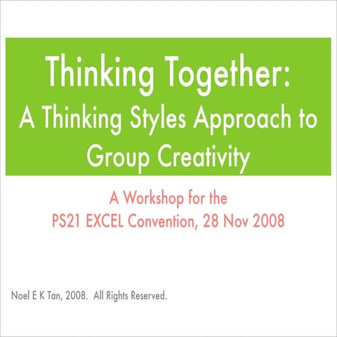 Thinking Together: Thinking Styles and Group Creativity | PDF