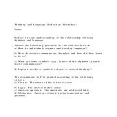 Thinking and Language Reflection WorksheetName Re | DOCX