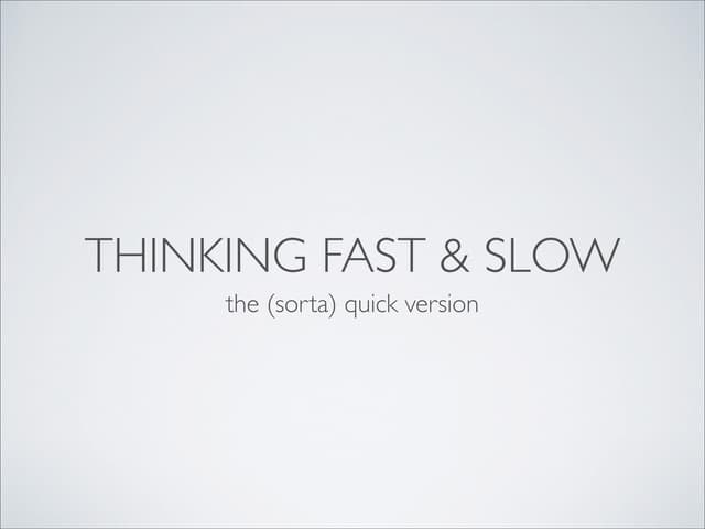 Rawnet Lightning talk - 'Thinking, Fast and Slow' review | PPTX