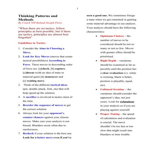 Thinking patterns and methods | DOC | Board Games and Puzzles | Games ...