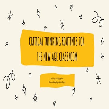 Critical Thinking Routines for the Modern Classroom | PDF