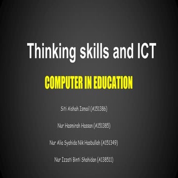 Thinking skills and ict | PPTX