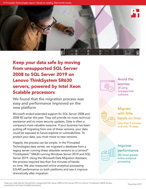 Keep Your Data Safe By Moving From Unsupported Sql Server 2008 To Sql Server 2019 On Lenovo 2637
