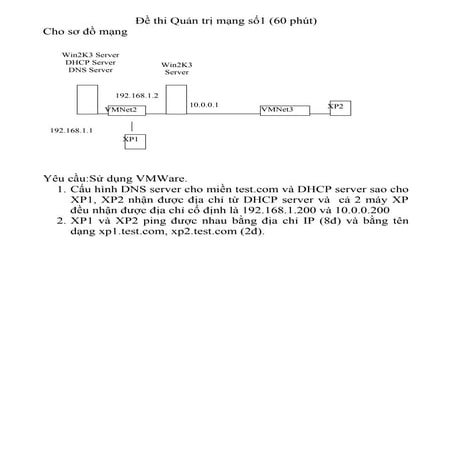 đề Thi qt mạng 1 | PDF