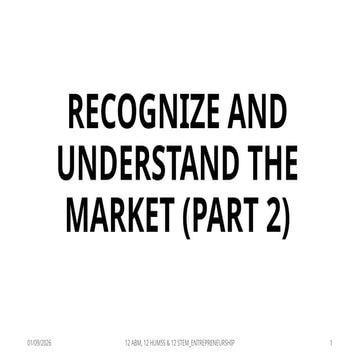 Recognize and Understand the Market | PPTX