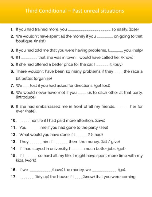 Third conditional form | PDF